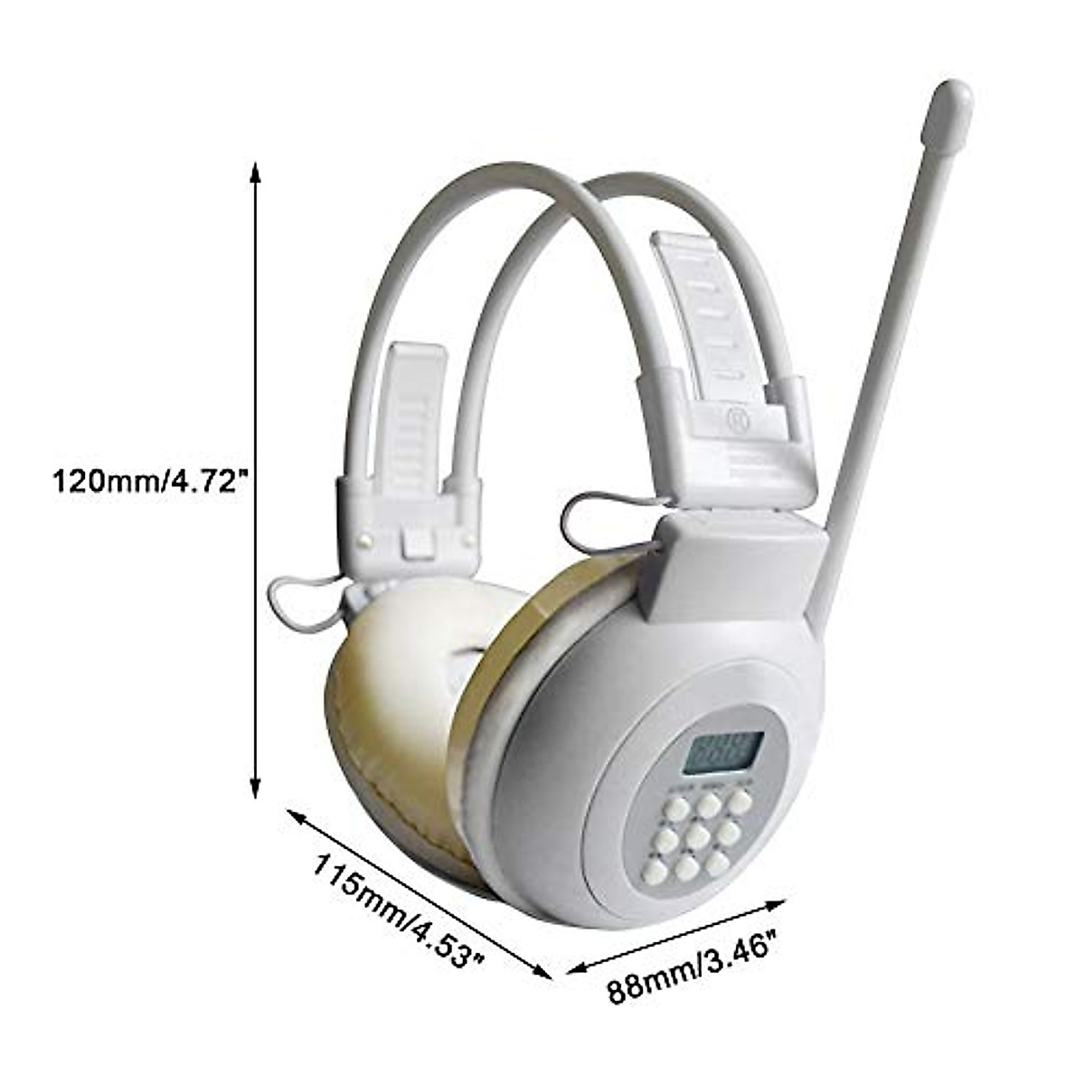 Headphone Radio,Portable FM Radio Headphones with LCD Display Noise Reduction Ear Muffs,FM Receiver Headphones,Wireless Headset with Radio for Walking,Jogging,Daily Works