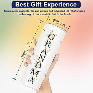 ZOKCC Gifts for Grandma- Best Grandma Stainless Steel Tumbler- Cute Grandma's Mother's Day Birthday Christmas Gifts- Gift for Grammy, Grandmothers, Grandmom from Grandchild Grandson Granddaughter