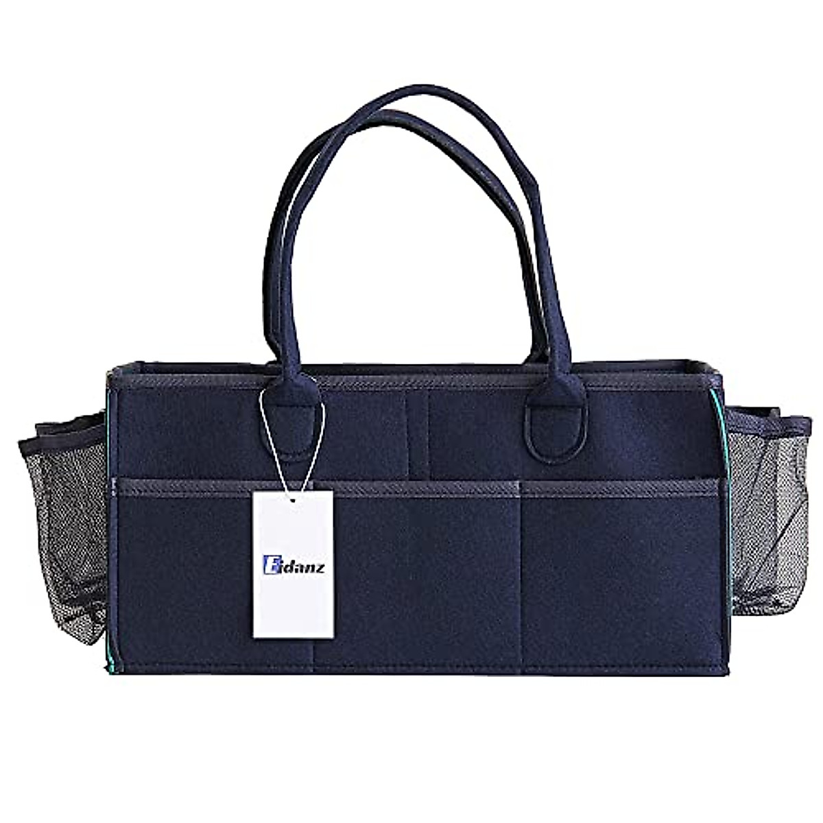 EIDANZ Newborn Baby Diaper Caddy Organiser Portable Felt Baby Wipes Nappy Caddy Toys Storage Bag Nursery Storage Bin Nappy Changing Organizer for Mom, Kids, Blue