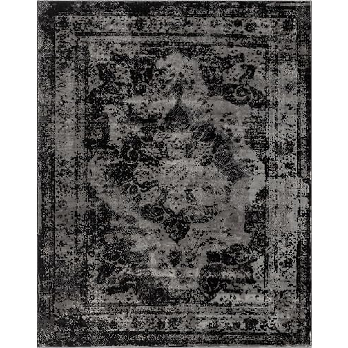Well Woven Patras Black Vintage Oriental Medallion Area Rug 8x10 (7'10" x 9'10")