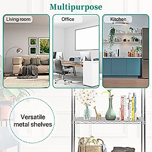 Wire Shelving Unit, NSF 5-Tier Shelf Utility Steel Commercial Grade Storage Shelves 24" L x 14" W x 60" H Heavy Duty Metal Shelves Organizer Rack with Leveling Feet for Kitchen Office Garage, Chrome