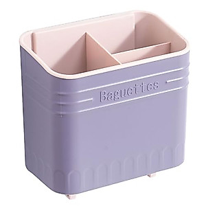 Dxcaicc Kitchen Utensil Holder,Tableware Storage Organizer,Chopstick Basket Storage Rack with compartments,Tableware Storage Box Multifunctional Plastic Drainage,B