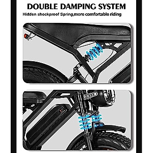 Tamobyke V20 Electric Bike 20 * 4.0 Black Fat Tire, 750W Motor /27-28mph Top Speed Ebike/Removable 48V 15Ah Lithium Battery, Dual Hydraulic Brake,Steering Light Ebike for Adults.