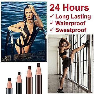 Waterproof Eyebrows Pencil Microblading Eyebrow Pen Supplies Pull Cord Peel-off Brow Pencil Create Long-Lasting Clear Wild Eyebrows (5 Dark Brown)