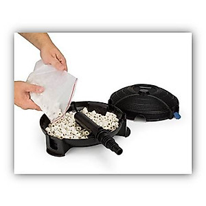 Aquascape 95110 Biological and Mechanical Submersible Pond Filter, small piece of pipe or 3/4-inch threaded fitting, Black