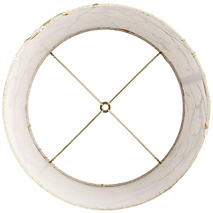 Beige Plum Flower Embroidery Medium Drum Lamp Shade 12" Top x 14" Bottom x 11" Slant (Spider) Replacement with Harp and Finial - Springcrest