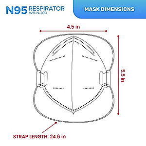 Well Before N95 Mask NIOSH Approved - Respirator Face Masks Individually Wrapped N95 Masks - Pack Of 10, White