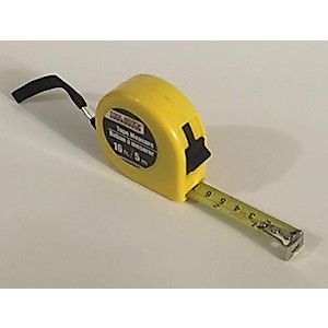 Self Lock Tape Measure - EASY TO READ 16 Foot BOTH SIDE DUAL RULER, Retractable, STURDY, Heavy Duty, Metric, Inches and Imperial Measurement, SHOCK ABSORBENT Solid Rubber Case (1 Package)