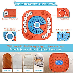 knitly Dog Puzzle Toys for IQ Training & Mental Enrichment, Interactive Dog Toys for Large Medium Small Dogs，Dog Treat Puzzle Dispensing Slow Feeder with Squeaky Design for Training & Fun Feeding