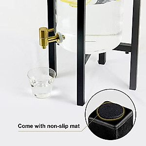 Kcgani Black Adjustable Metal Beverage Drink Dispensers Stand,Water Crock Stand Fits 9.4 to 15 Inches Dia of Glass Jar or Bottle Jug, Strong Metal Rack Base for Water Filter, Flower Pot, Plants