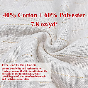 JONAS C 2 Pcs 40" × 40" Tufting Cloth with Marked Lines, Primary Tufting Cloth, Monks Cloth for Rug Tufting, Rug Tufting Fabric 3.3x3.3 feet (60% Polyester & 40% Cotton - 7.8 oz/yd²)