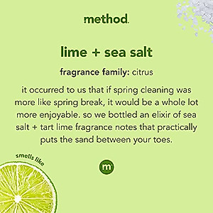 Method Dish Soap, Lime + Sea Salt, Biodegradable Formula, Tough on Grease, 18 Fl Oz (Pack of 1)