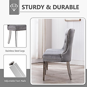 LOULENS 65'' Upholstered Velvet Settee Bench 3 Seater, Modern Tufted Banquette Bench with Back, Accent Loveseat Sofa with Stainless Steel Leg for Dining, Living Room (Gery)