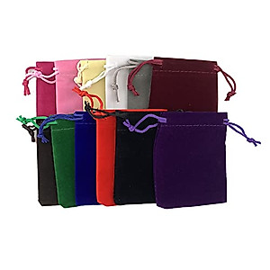 Palmhomee Pack of 48 Velvet Drawstring Bags Gift Bag Velvet Pouch For Jewelry Wedding and Party Favor (2.8x3.6 Inch, Mixed Colors)
