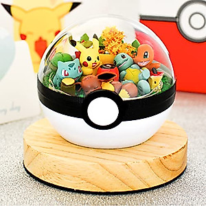Acinolita Cool Lights for Bedroom - LED Night Light Pokeball Terrarium Light Up Ball for Bedroom Decorations, Christmas Gifts & Birthday & Valentine's Day Gifts for Adults Kids Girl Boy Women Men