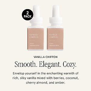 Pura Smart Home Air Diffuser Fragrance - Smart Home Scent Refill - Up to 120-Hours of Premium Fragrance per Refill - Clean Diffuser for Office & Apartment - 2 Pack, Vanilla Chiffon