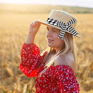 3 Rolls Black White Checkered Grosgrain Ribbon,Plaid Buffalo Ribbon Gift Packaging Ribbon,Crafts Racing Car Theme Printed Checkered Ribbon, for Bow,Xmas Fall Tree Wrapping,DIY Wreath Decorations