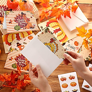 Fulmoon 240 Sets Funny Thanksgiving Greeting Cards Bulk Silly Turkey Gobble Thanksgiving Cards Assortment 4 x 6 Inch Thankful Fall Holiday Card with Envelopes and Stickers for Family Harvest Party