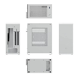 ZZAW A1P Mini-ITX PC Case, Mini Computer Case in Silver Color, Full Aluminum Small Gaming Computer Chassis with 3.0 Dual Reverse PCI Riser Cable