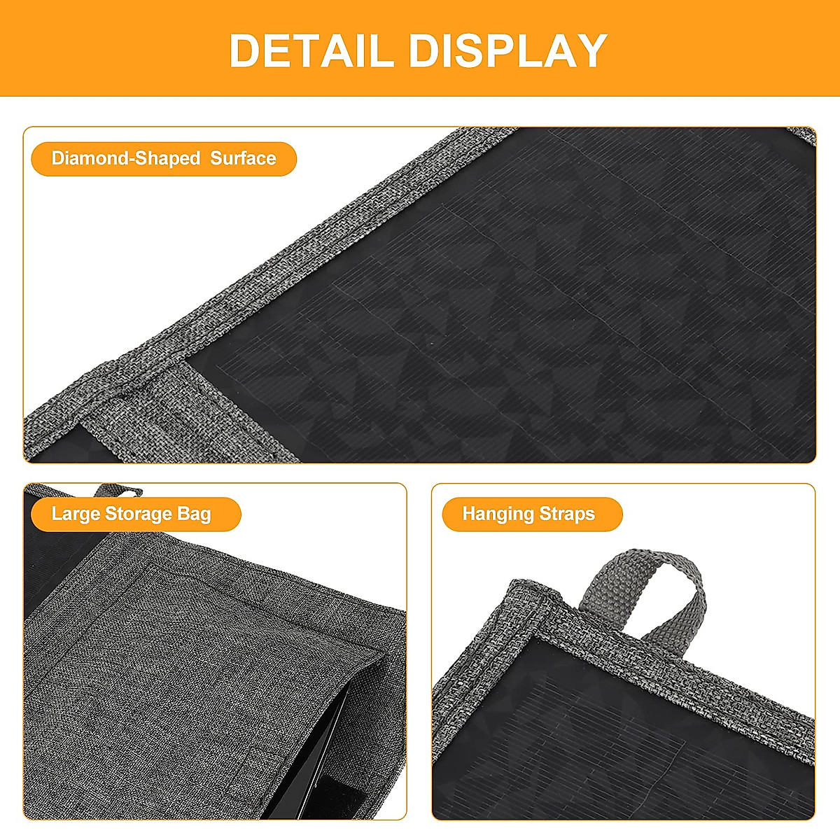 Foursun 21W Portable Solar Panel Charger,12V Foldable Solar Charger with QC3.0, PD 18W, IP67 Waterproof, Fast Charging for Smart Phones, Tablets, Power Banks, Battery Packs, etc.