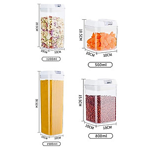 Food Storage Container Set – 5Pcs Plastic Kitchen Organiser – Kitchen Organisation Jars for Cereal, Pasta, Spaghetti, Flour, Rice,C