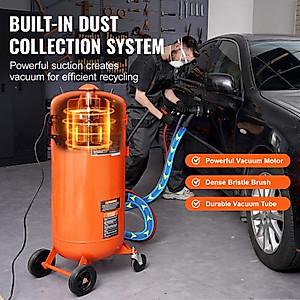 VEVOR 28 Gallon Vacuum Sand Blaster, Dustless Sandblaster with Built-in 1200W Vacuum System for Dust Control and Abrasive Recycle, 60-110 PSI Heavy Duty Dustless Blasting Machine
