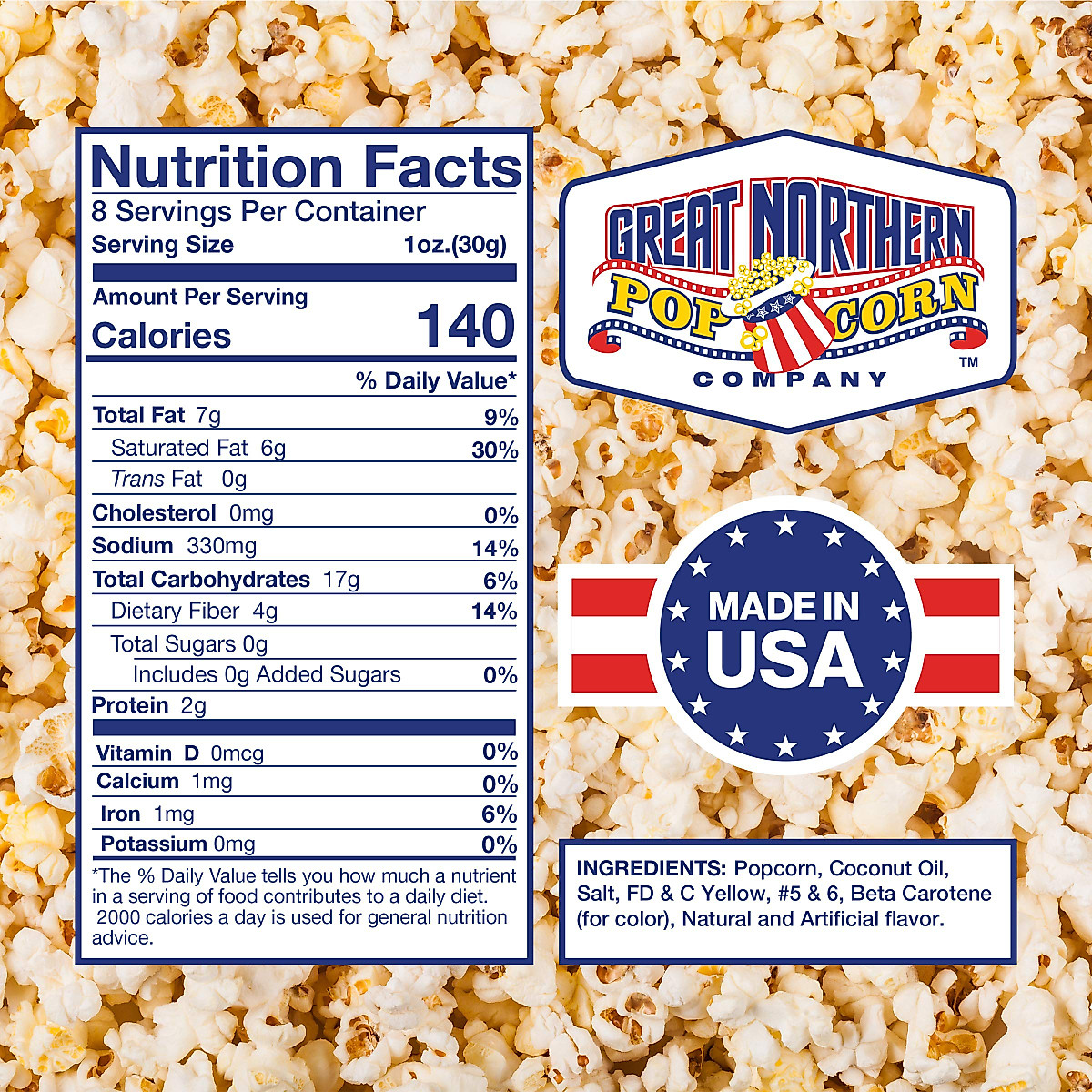 Movie Theater Style 40-Count Popcorn Packs - Pre-Measured 8-Ounce All-in-One Kernel, Salt, Oil Packets for Popping Machines by Great Northern Popcorn