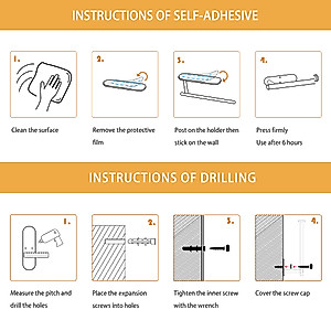 Aisto Paper Towel Holder Wall Mount Under Cabinet Adhesive Paper Towel Holder or Wall Drilling for Home Kitchen - SUS304 Stainless Steel