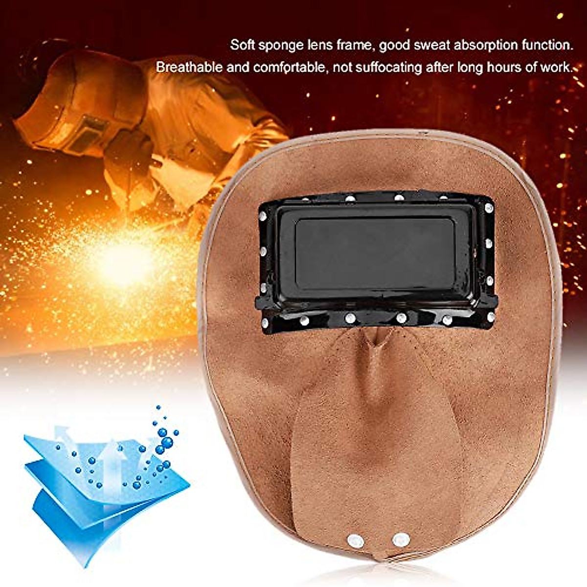 Anti-Spatter Heat Cowhide Shawl Solar Auto Darkening Welding Equipment Hood Welder Security Protection
