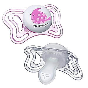 Chicco PhysioForma Light Day & Night including Glow In Dark Pacifier for Babies 0-6m, Pink, Orthodontic Nipple, BPA-Free, 2-count in Sterilizing Case