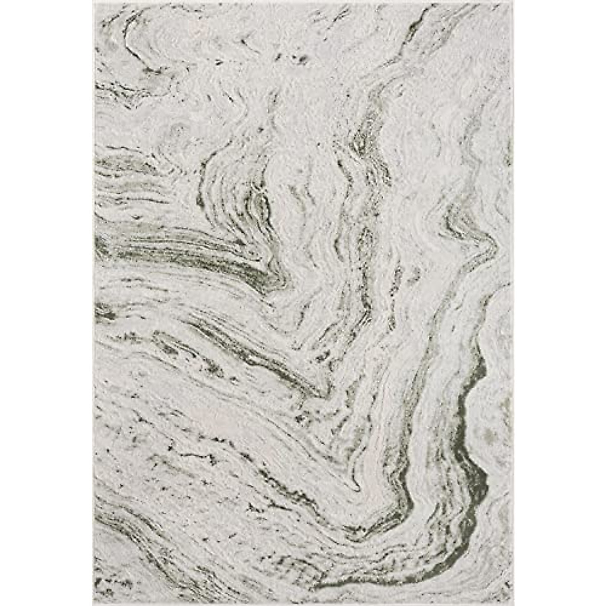 Abani Atlas 8'x10' Green/Grey Area Rug, Abstract Marble - Durable Non-Shedding - Easy to Clean