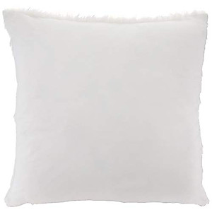 SARO LIFESTYLE Juneau Collection Faux Fur Down Filled Pillow, 20", White