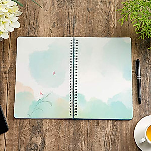 SIIXU Colorful Blank Journal Notebook, Hardcover Unlined Personal Diary to Write in for Women and Girls, Pretty Notepad for Writing, Spiral, 6.8"x9.8", 128 Pages, Autumn