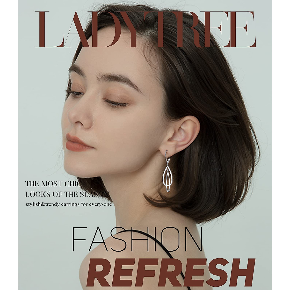 Teardrop Dangle Drop Leverback Earrings Cubic Zirconia CZ Lever Back Tear Drop Earingings Sterling Silver Jewelry for Women