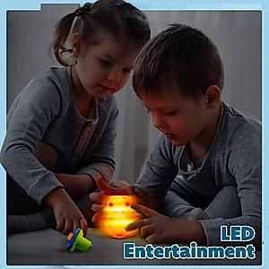 Light Up Animal Spinning Tops for Kids, 8 UFO Toys with Flashing LED Lights, Fun Birthday Party Favors, Goodie Bag Fillers Gift for Boys and Girls 3 4 5 6 7 8