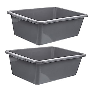 CRILSTYLEO 2pcs Box Storage Basket Food Storage Bin Vegetable Tote Tub Dish Basin Food Washing Bowl Food Service Bus Commercial Bus Tub Restaurant Wash Basin Commercial Tote Tub Grey Pp