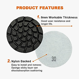 Diamond Concrete Polishing Pads - BRSCHNITT 6pcs 4 inch Grit#30 Resin Bond Renew Pads Beton Floor Renew Reparing Disk