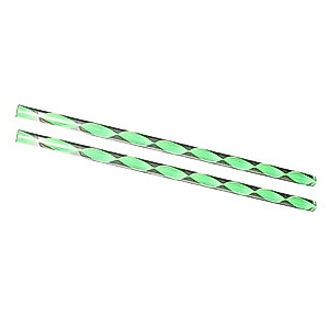 Fielect Green Twisted Line Acrylic Round Rod Standard Plexiglas Tolerance Lightweight for DIY 10mm Diameter 250mm Height 2Pcs