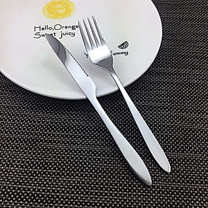 Gizhome Stainless Steel Flatware Set Cutlery Set of Knife Fork Soup Spoon Teaspoon, Portable Silverware Set for Travel Camping