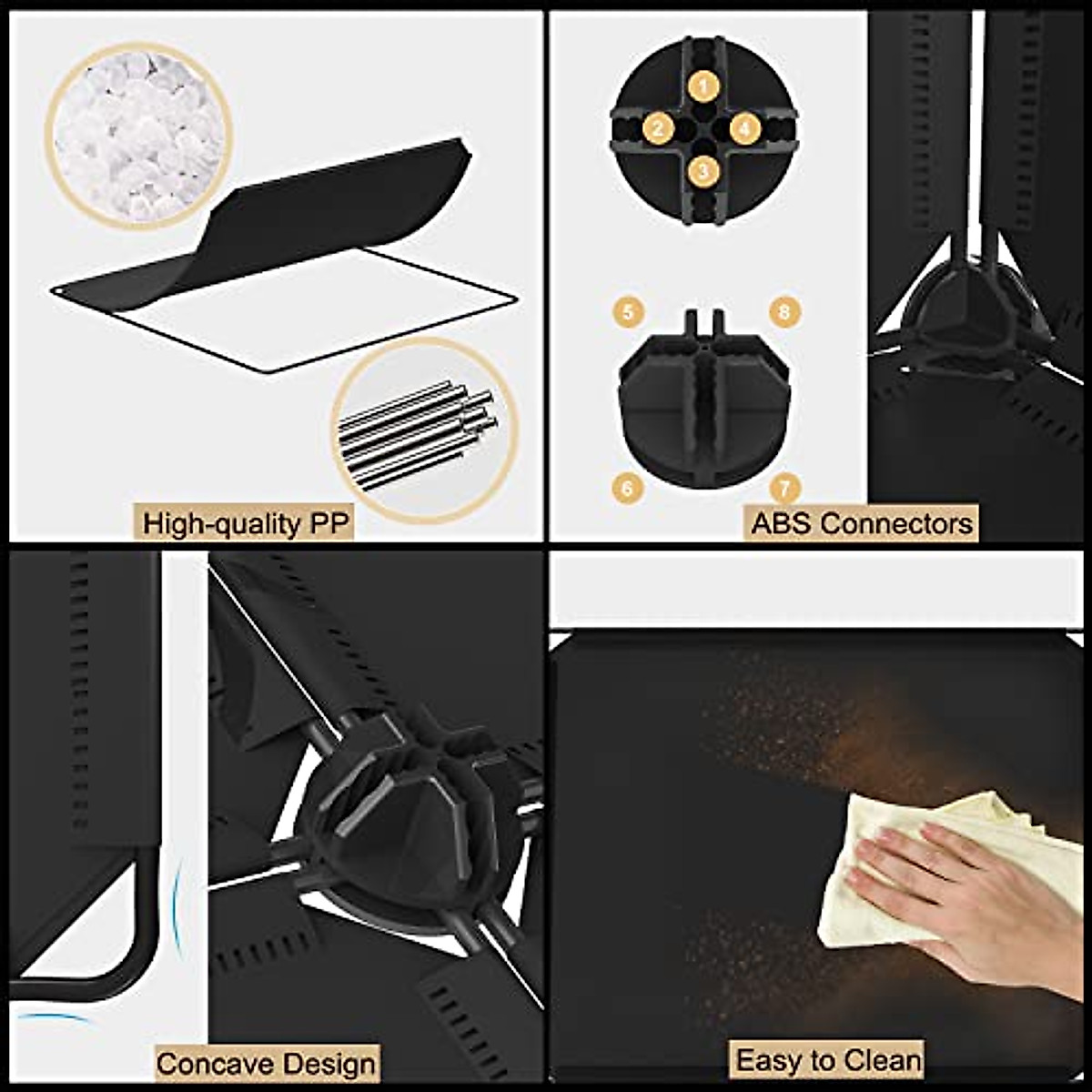 BASTUO Cube Storage Organizer, 9 DIY Plastic Closet Organizer Cabinet, Modular Bookcase Storage Shelves, Cube Organizer with Doors for Office, Livingroom, Black