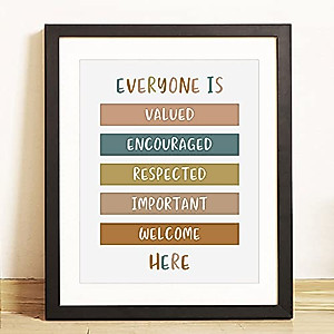 Everyone Is Welcome Here, Boho Classroom Decor, Playroom Wall Art, All Are Welcome, Classroom Poster, Kids Room Art, Classroom Quotes, Social Worker Office Decor, Counselor, 8x10 inch - UNFRAMED