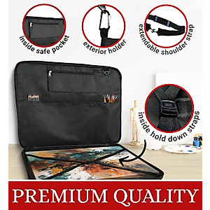 Happy2Buy4U ART PORTFOLIO full extension zipper, Portfolio Folder for Artwork, Waterproof Art Portfolio Case A3, Folder pocket Art Portfolio Case 18x24, Hard portfolio case, Portfolio 18x24