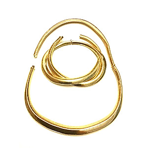 Marshal Metal Fashion Necklace 18K Gold Plated Brass Omega Choker Necklace (NK156G(15mm))