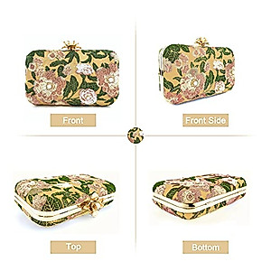 Lanpet Women's Embroidery Beaded Clutch Evening Bags Vintage Purses for Formal Party Wedding