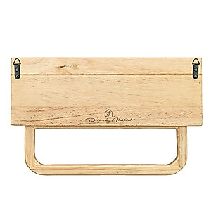 Wood Floating Shelf Rattan Shelve Wall Décor with Towel Rack for Kitchen - Bathroom - Living Room - Laundry Room & Bedroom - Wood Floating Shelves for Wall - Natural Wood Shelves - Rattan Wall Shelf