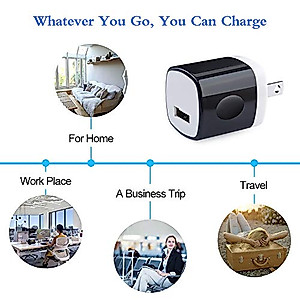 Wall Charger Block, Hootek USB Plug 5Pack 1A/5V Single Port Wall Charger Box Charging Cube Brick Compatible iPhone 14 13 Pro 12 11 XS Max X 8 Plus,iPad,Samsung Galaxy,LG,HTC,Moto,Android Phone Charger