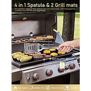 31Pcs Grill Accessories BBQ Tools Set with Storage Apron, Stainless Steel Grill Utensils Set BBQ Accessories Gift for Men Women, Perfect for Camping Backyard Barbecue