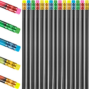 Outus 15 Pieces Color Changing Mood Pencil for Kids 2B Changing Fun Pencil Assorted Color Thermochromic Pencils with Eraser for Students Christmas Valentine Birthday Pencils Party Favors