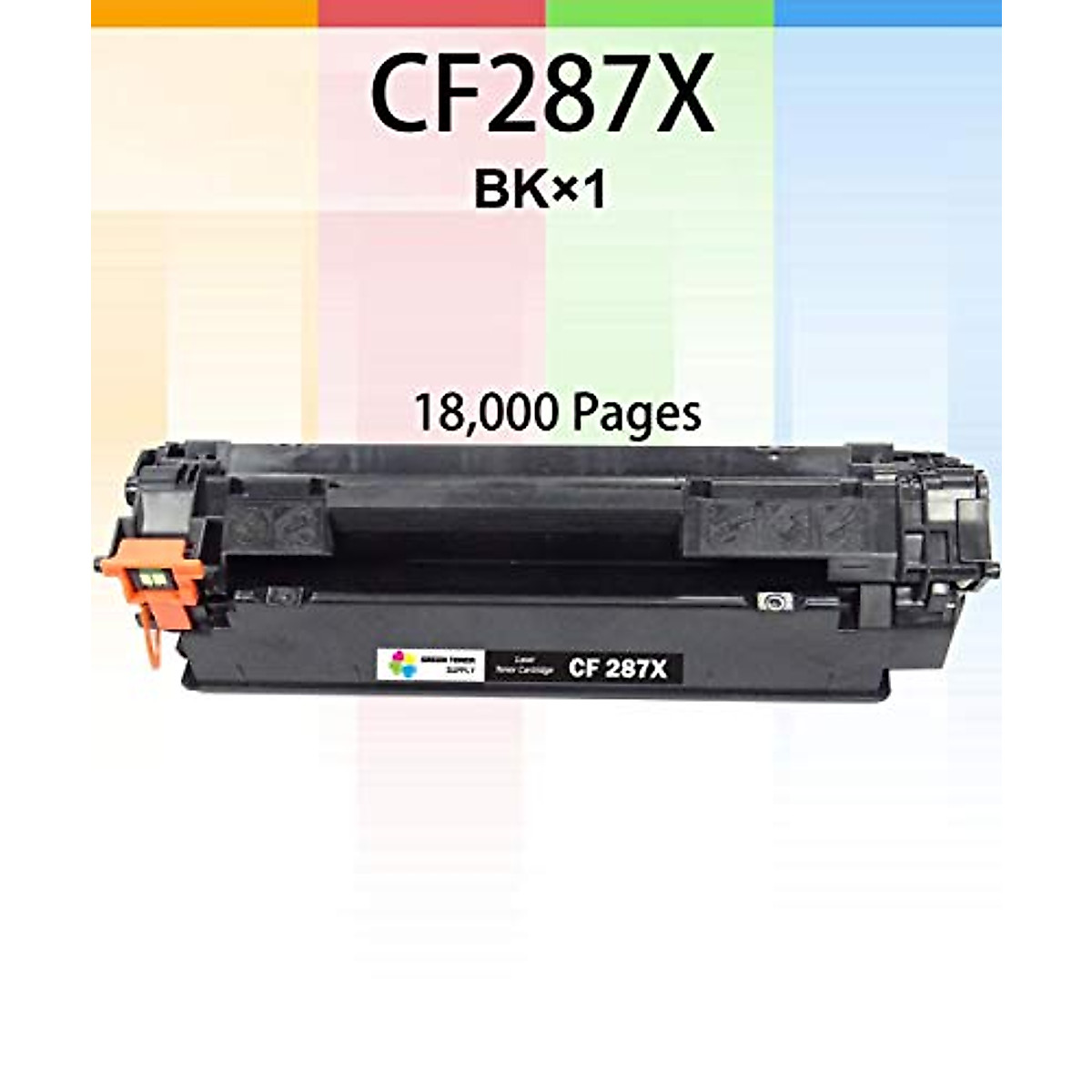 (1-Pack, 87X) Green Toner Supply Compatible CF287X Toner Cartridge HP 87X (1xBlack, High Yield) for Laser Jet Enterprise M506 M506n M506x M506dn MFP M527 Series m527c, Pro M501n M501dn Printer