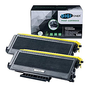 DIGITONER Compatible TN580 TN650 TN620 Toner Cartridge – TN-580 TN-650 TN-620 High Yield Toner Cartridge Replacement for Brother Laser Printer – Black [2 Pack]